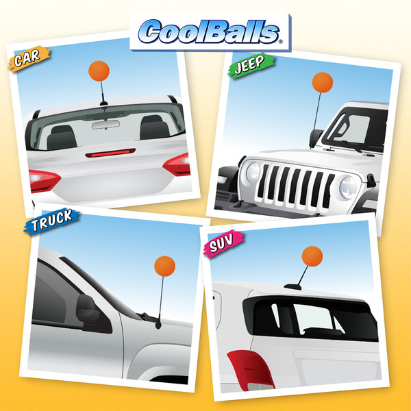 Coolballs Plain Orange Car Antenna Ball – HappyBalls.com